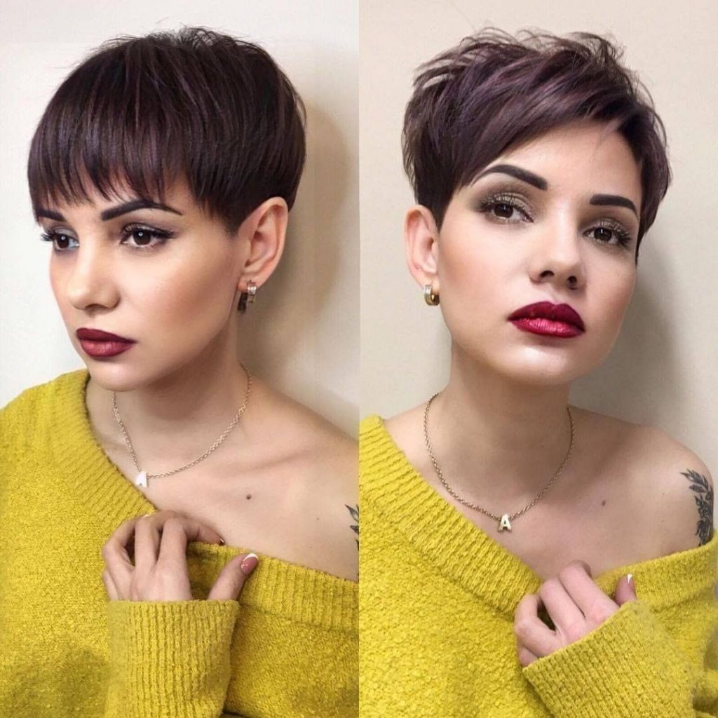 Taglio di capelli corto, pixie cut con ciuffo laterale per un look ...