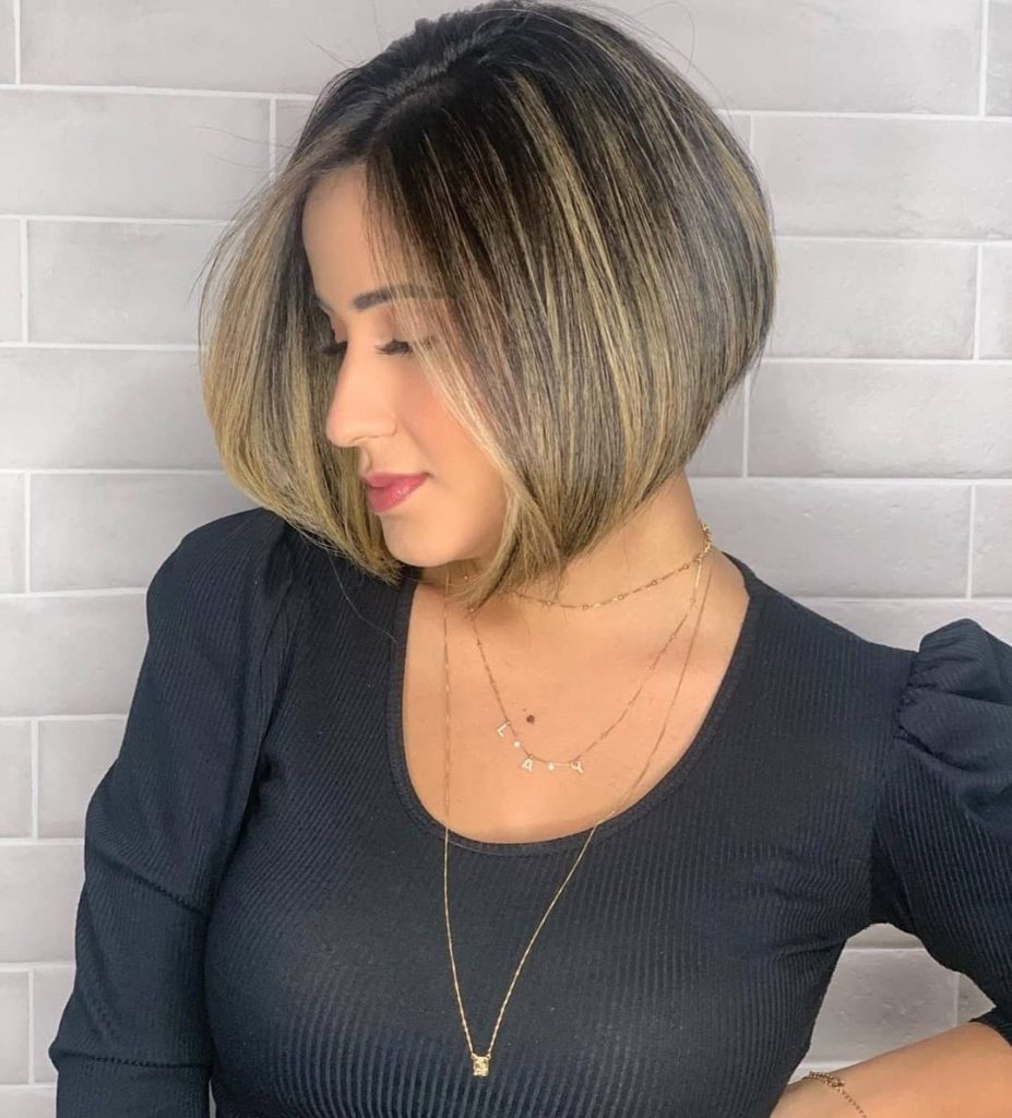 Caschetto castano liscio con riflessi biondi, le foto da varie ...